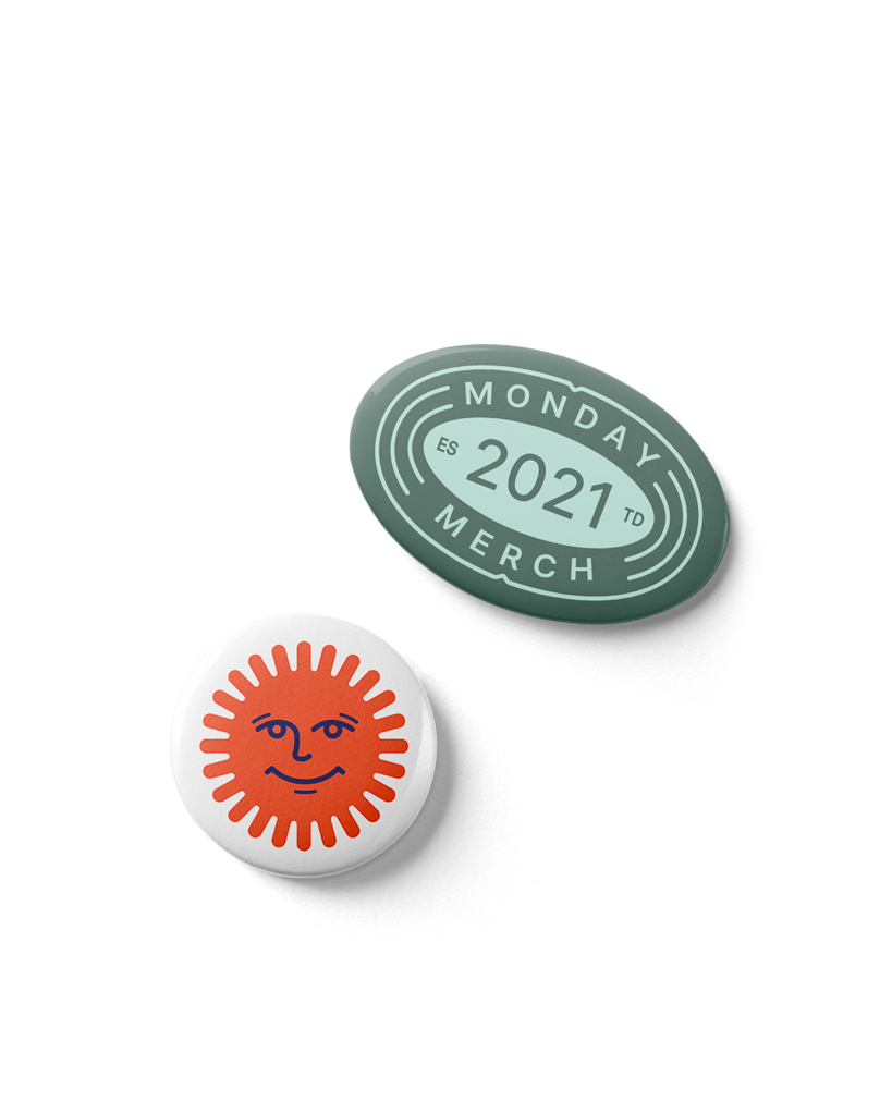 Shape Pin Button | Monday Merch - Merch Made Easy